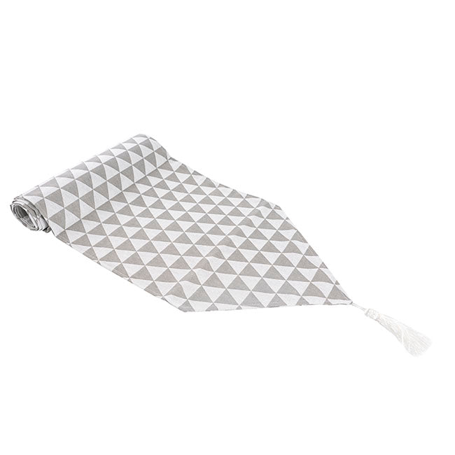 Table Runner Geometric Pattern Light Grey (30cmx180cmL) – Koch & Co Pty Ltd