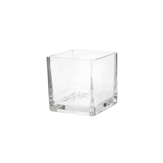 Pressed Glass Cube Vase Clear (8x8x8cmH) – Koch & Co Pty Ltd